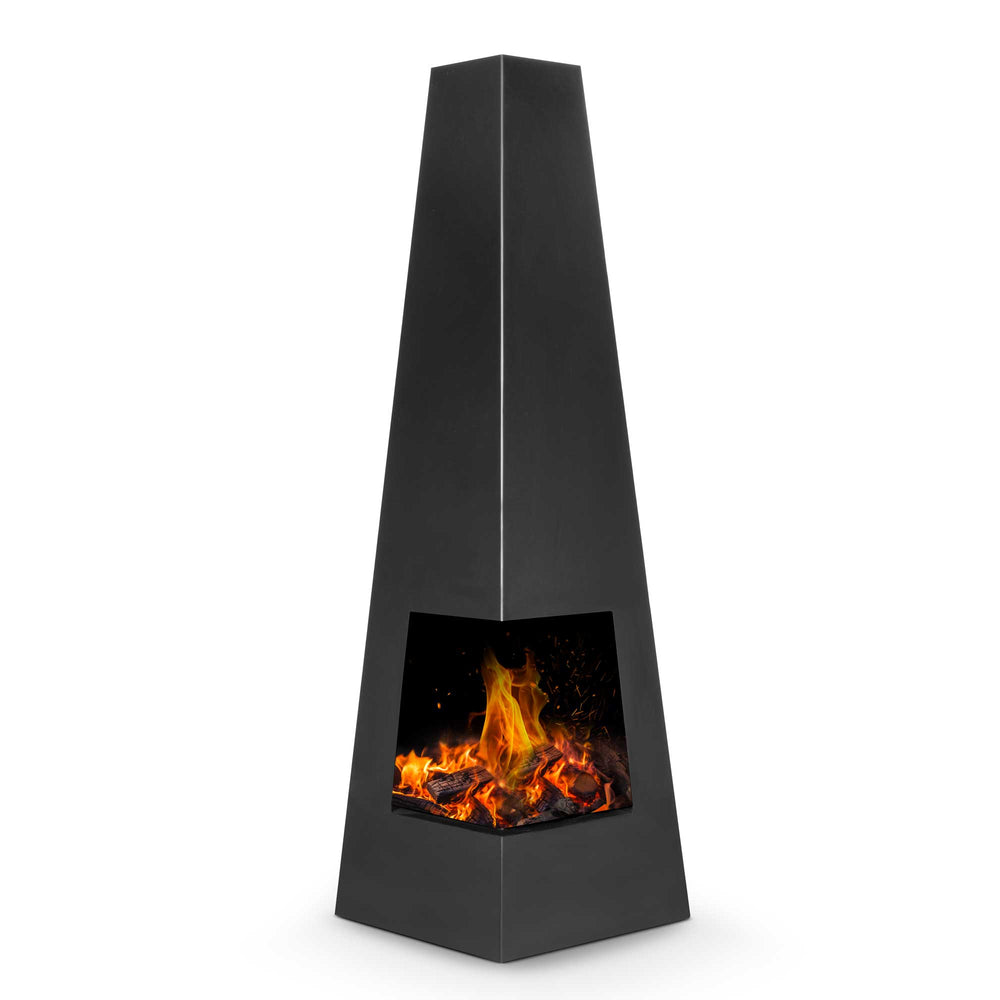 Pyramid Chiminea, Wood Burner, Heater for Outdoors/Gardens/Patio - Bla