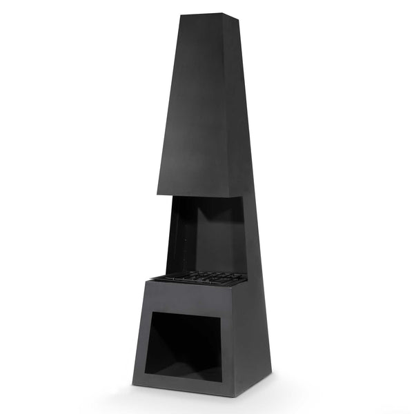 Through Access Pyramid Chiminea, Fireplace, Heater with Firewood Stora ...