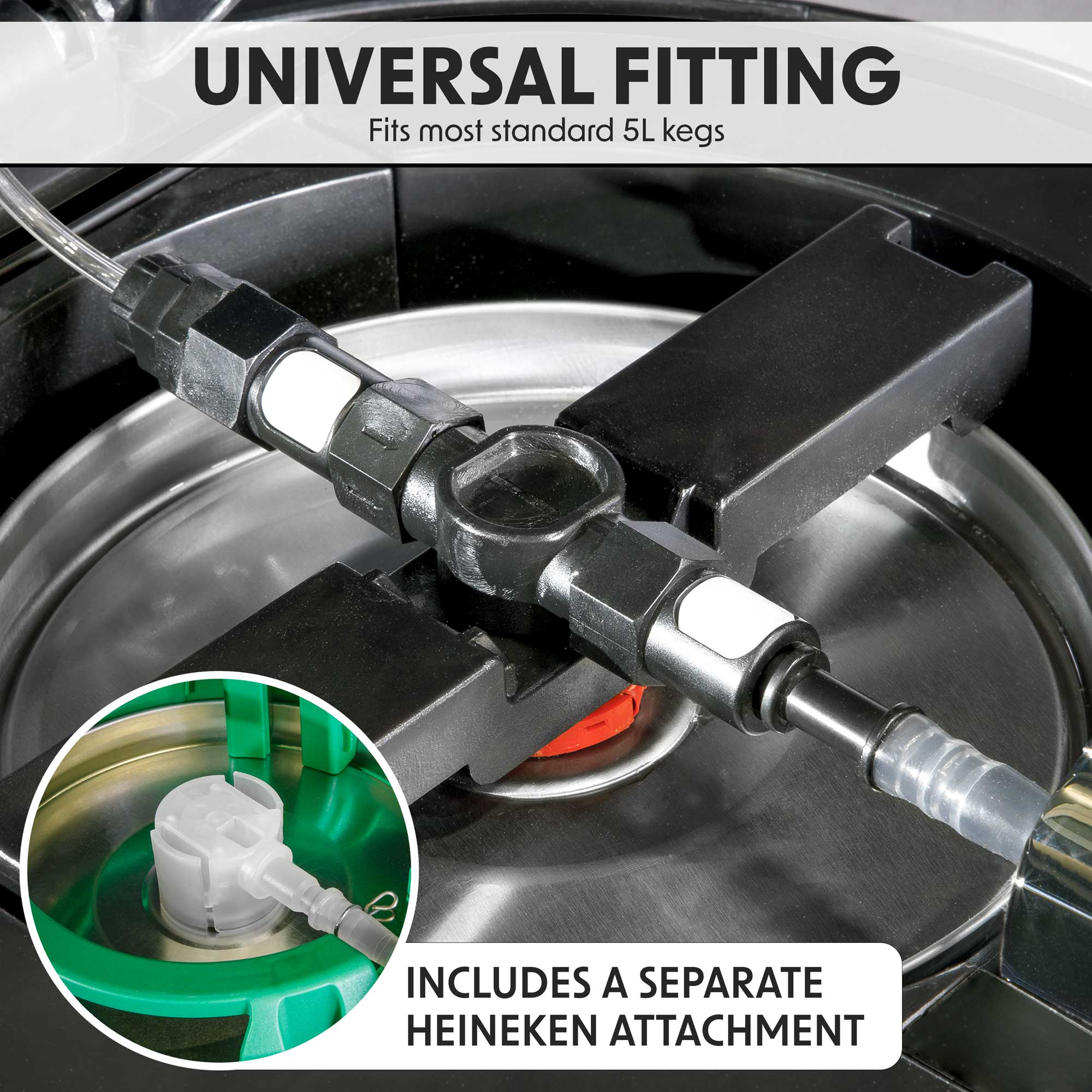 Baridi 5L Beer Keg Dispenser Tap with Integrated Cooling - DH49 - Dellonda