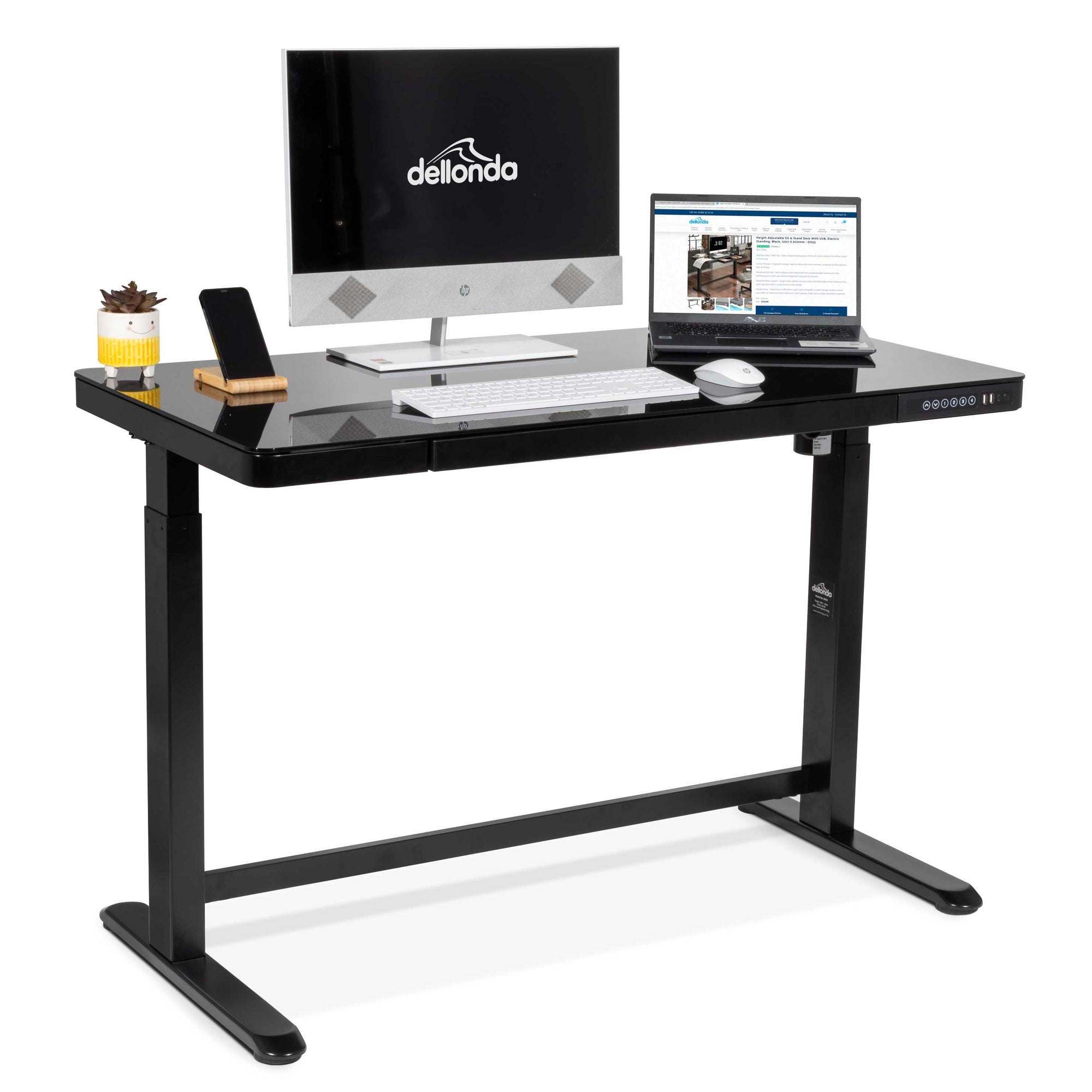 Single Motor Ultra-Quiet Electric Desk with Control Panel, USB Port ...