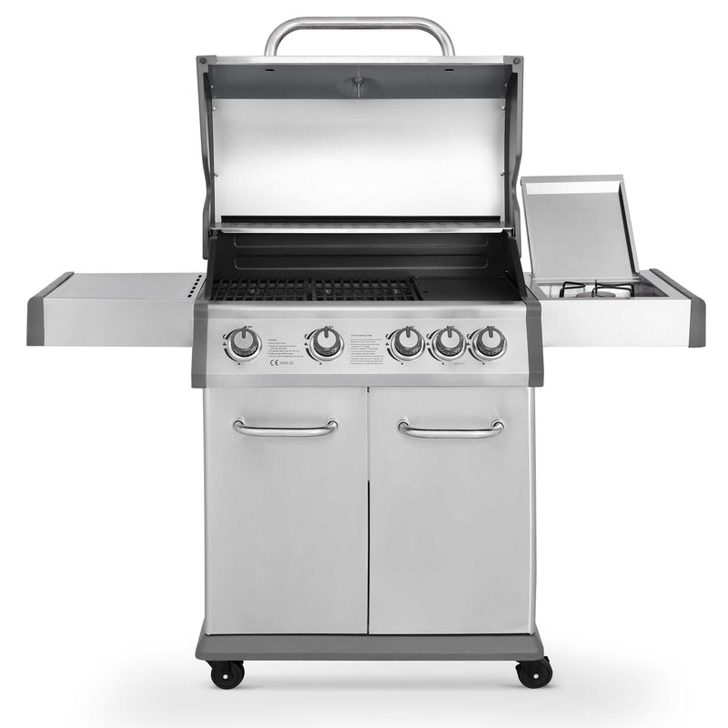 4+1 Burner Deluxe Gas BBQ with Piezo Ignition, Stainless Steel - DG17 ...