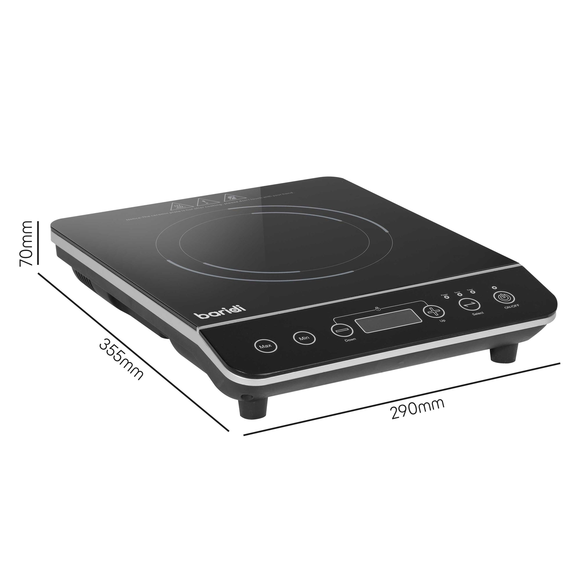 Portable Induction Hob with 1 Cooking Zone 29 x 35.5 x 7cm - Black ...