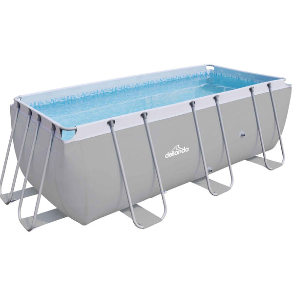 13ft Deluxe Steel Frame Swimming Pool Rectangular with Accessories - D