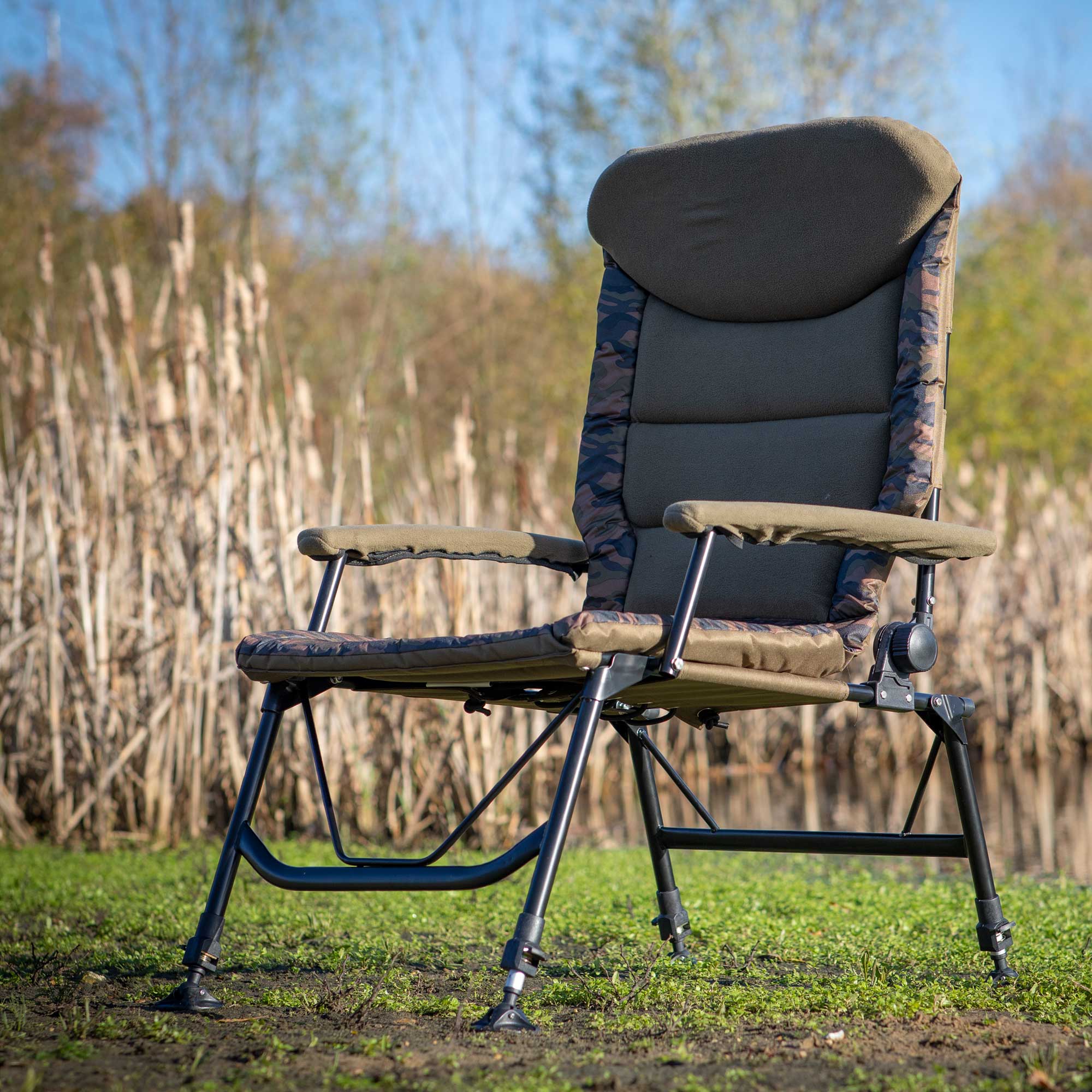 Portable Reclining Chair with Armrests - Dellonda