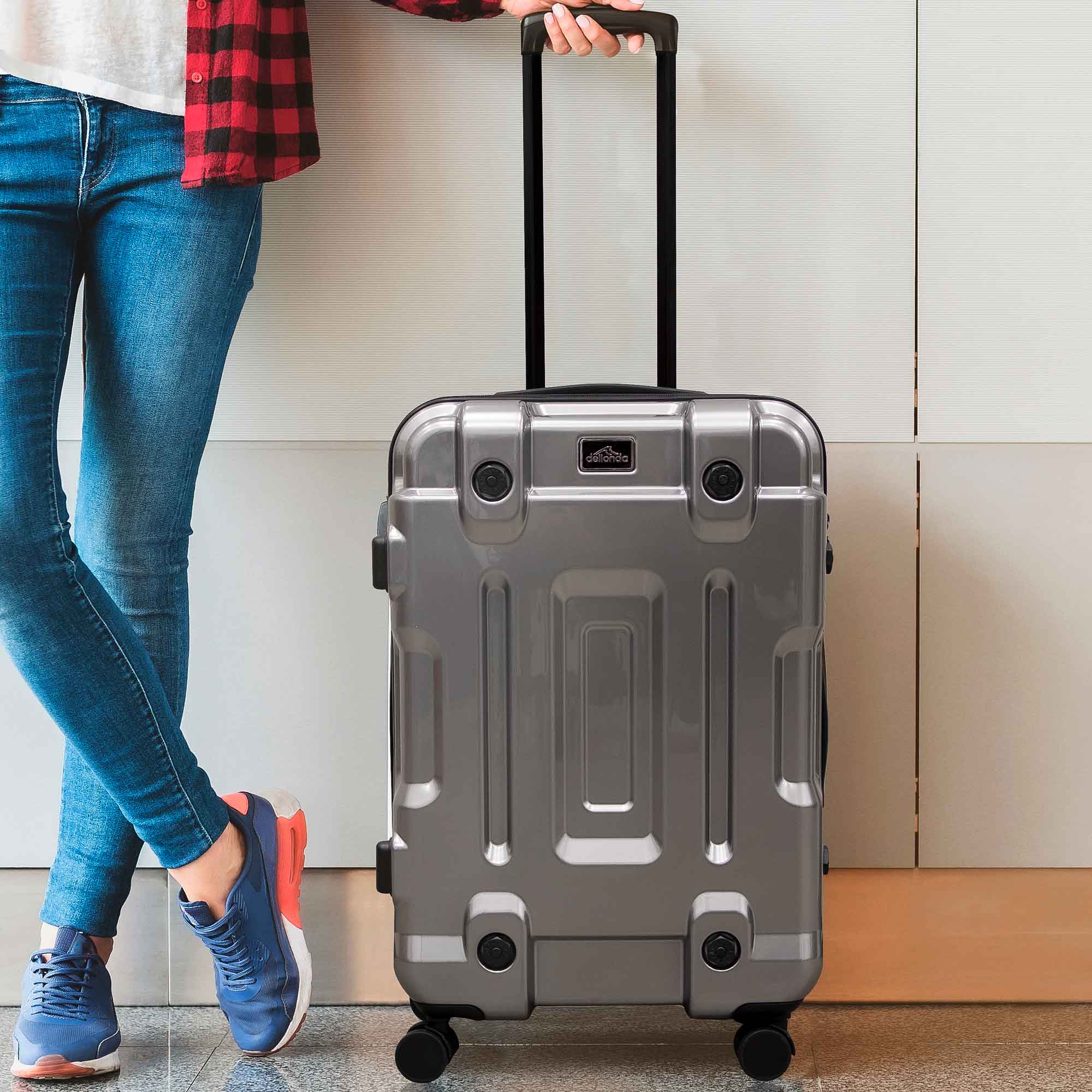 DL9 - 3 Piece Lightweight Luggage Suitcase Set with ABS+PC Shell & TSA ...